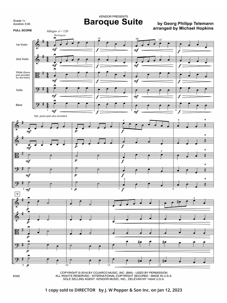 Baroque Suite-Full Score | PDF