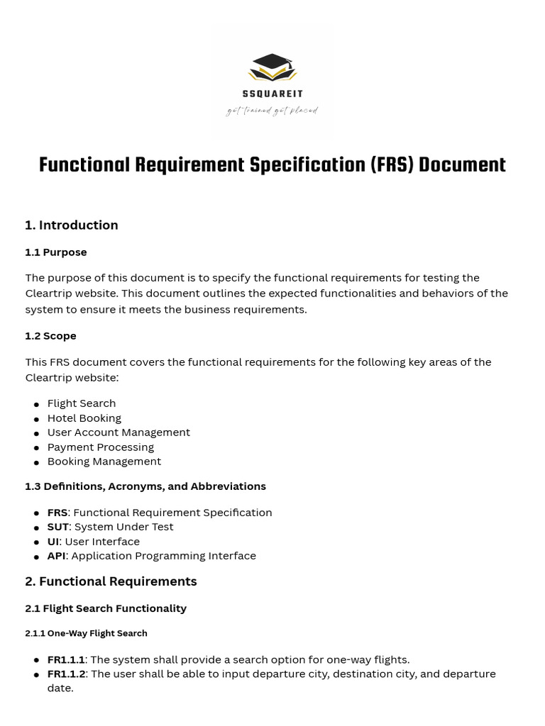 Functional Requirement Specification (FRS) Document | PDF | Login | Password