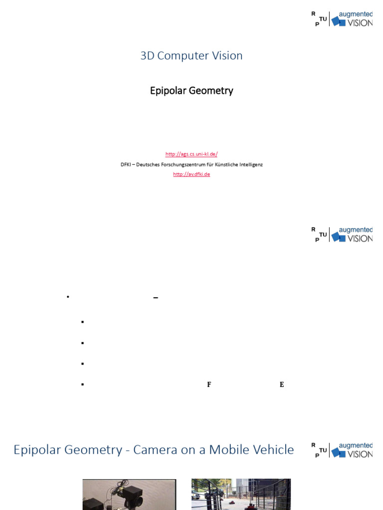 3DCV - Lec05 - Epipolar Geometry | PDF | Line (Geometry) | Matrix (Mathematics)