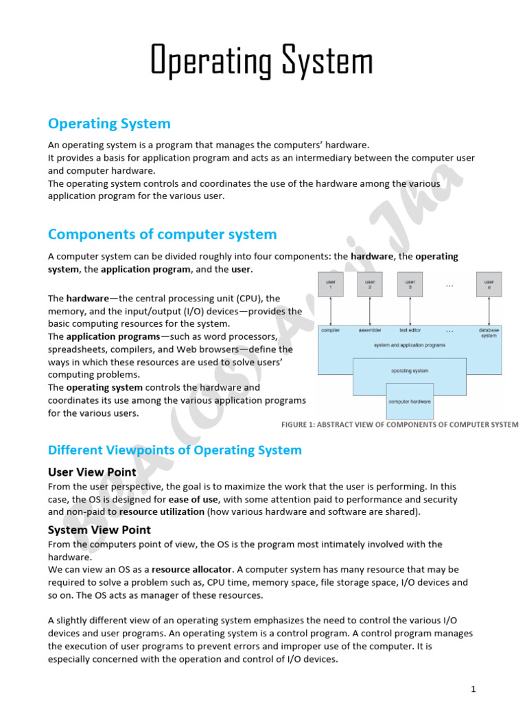 Operating System Notes | PDF | Scheduling (Computing) | Process (Computing) Operating System Notes | PDF | Scheduling (Computing) | Process (Computing)