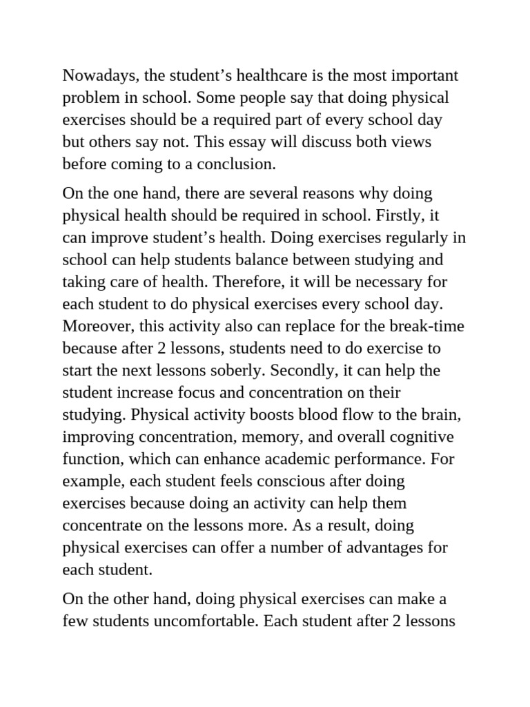 Doing Physical Exercise | PDF