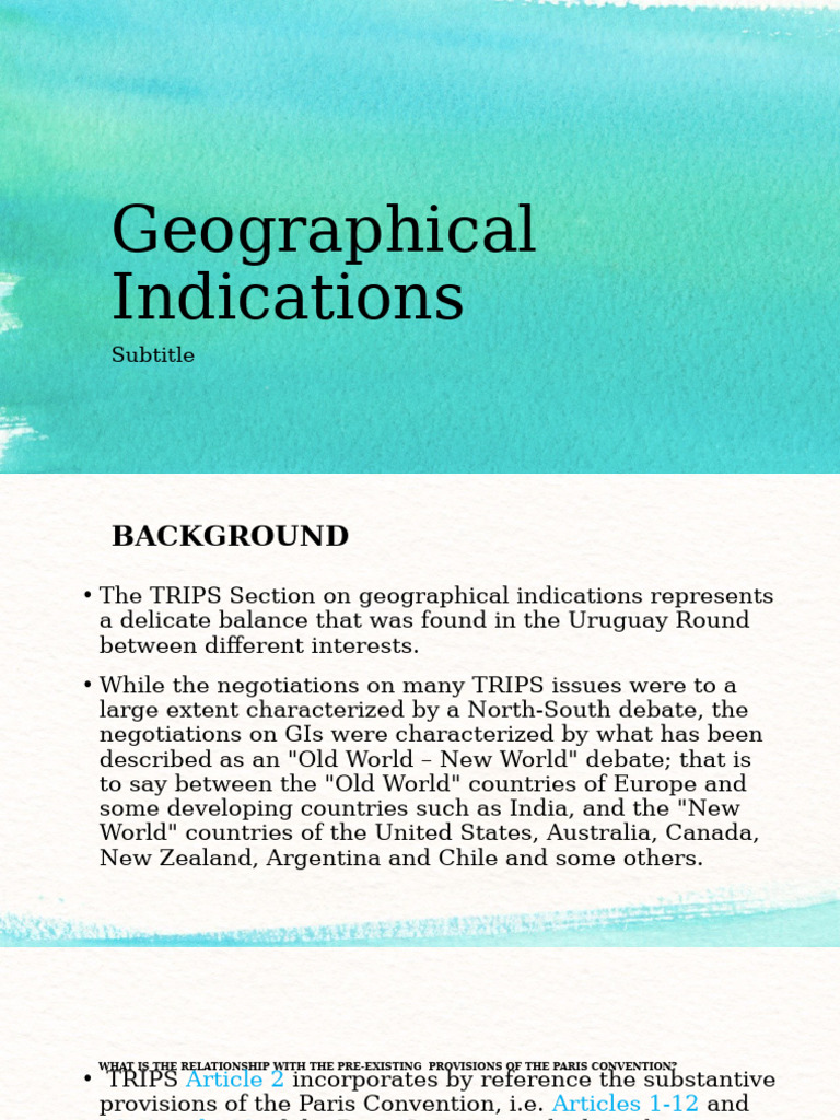 Geographical Indications Long | PDF