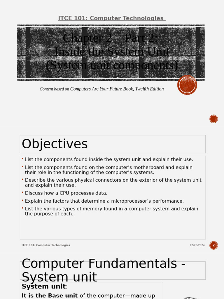 Chapter 02 Part2 Itce101 | PDF | Central Processing Unit | Random Access Memory