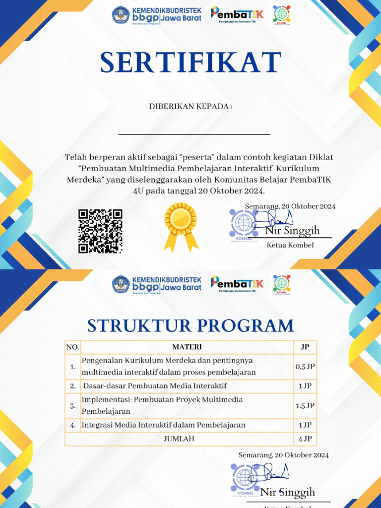 Sertifikat - SHINTA, S.PD | PDF