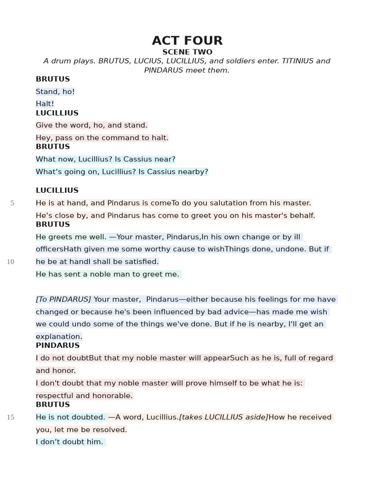 Julius Caesar Act 4 Scene 2 | PDF