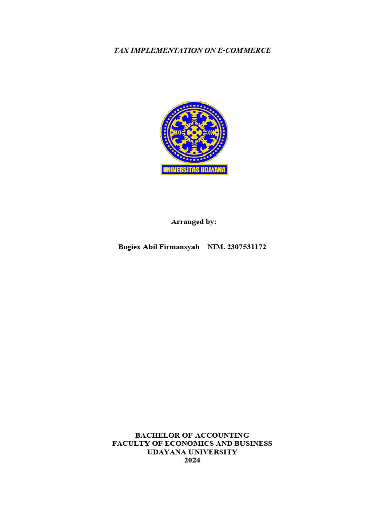 Tax Implementation On E-Commerce (Tokopedia) | PDF | Taxes | E Commerce