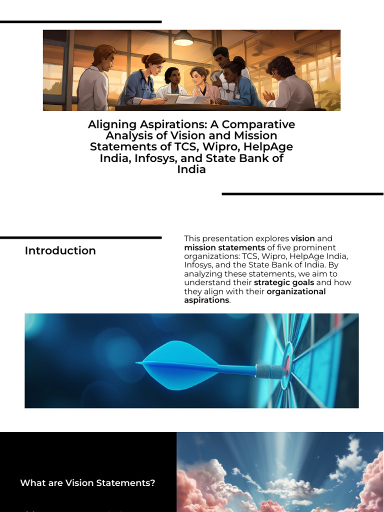 Vision and Mission Analysis of TCS, Wipro, SBI | PDF | Innovation | Goal