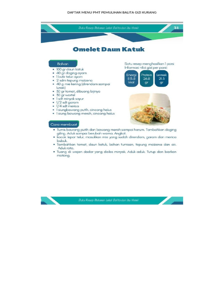 Menu Untuk Balita | PDF