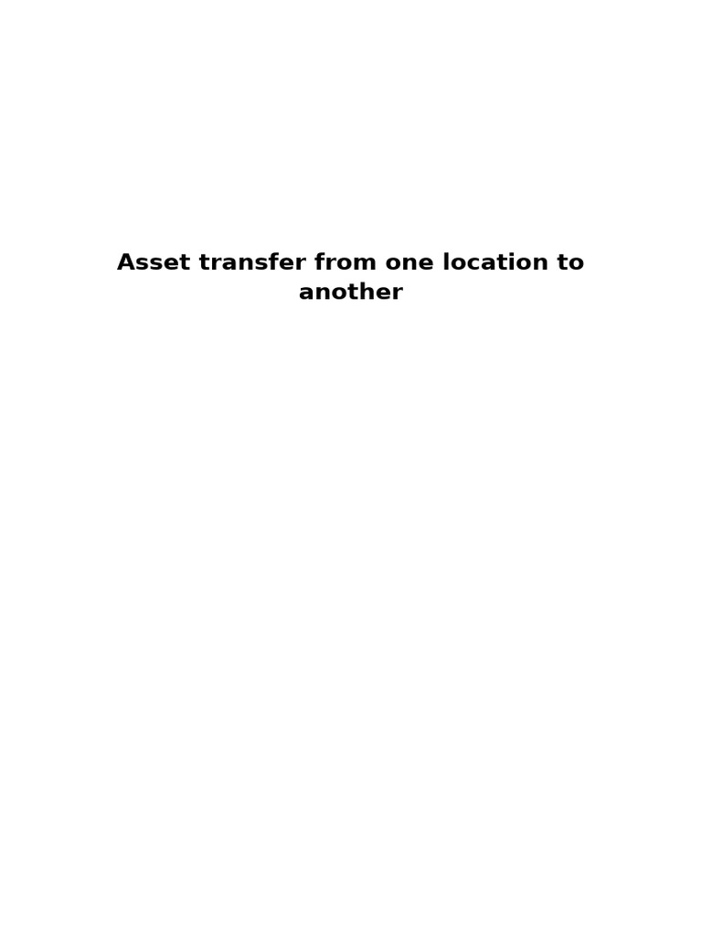 Asset location transfer | PDF