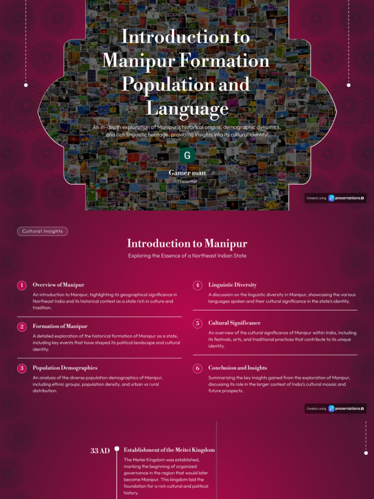 Introduction to Manipur Formation Population and Language | PDF