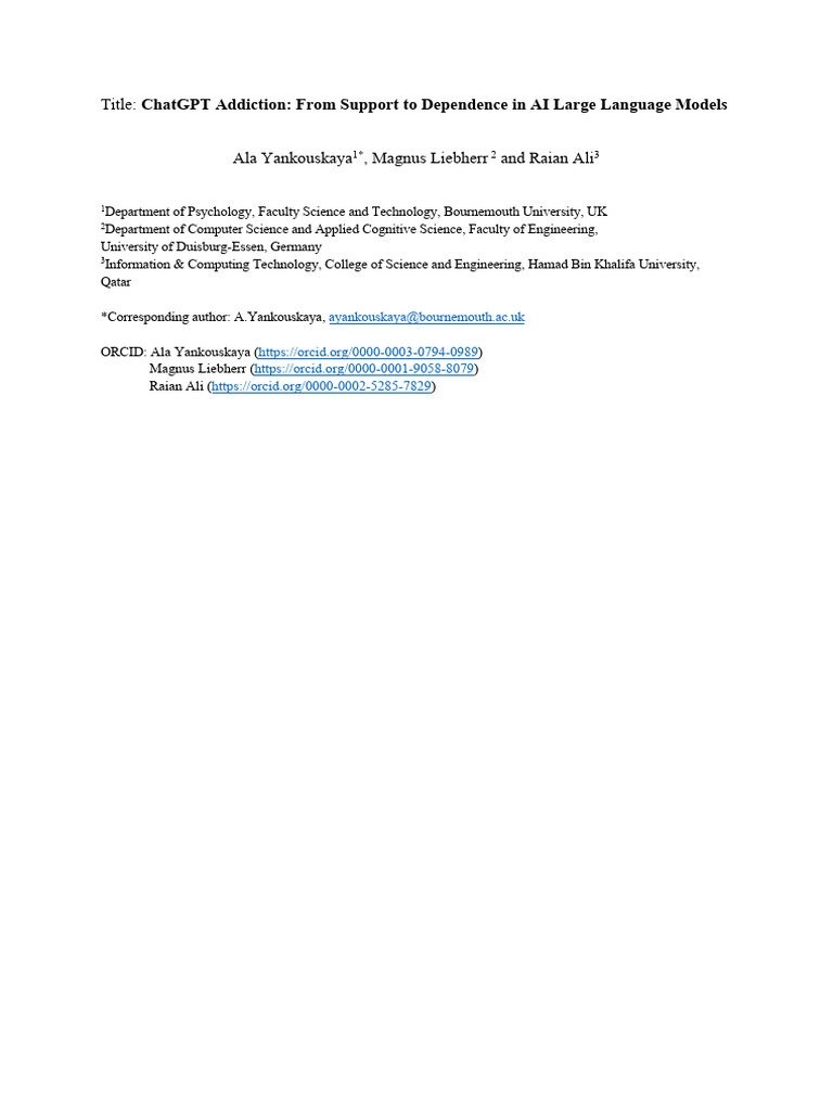 AI Dependency: ChatGPT's Impact | PDF | Decision Making | Intelligence ...