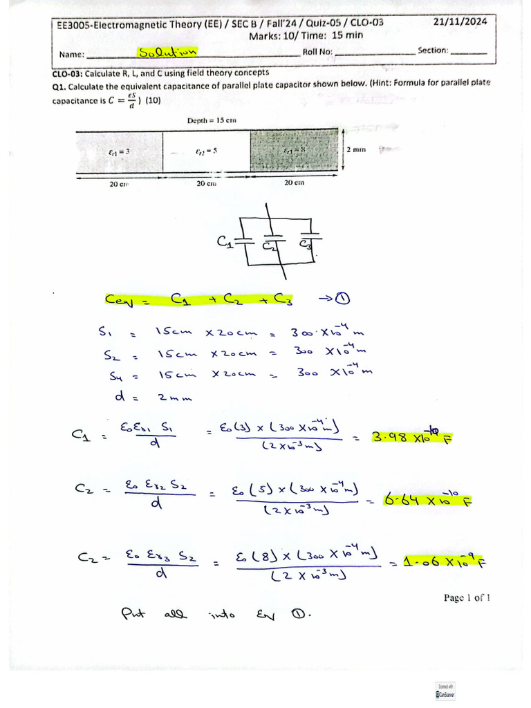 Quiz05 EMT SecB Solution | PDF