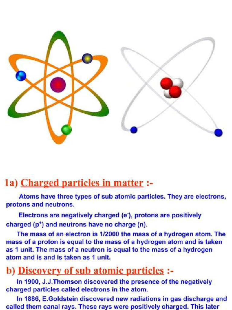 Structure of Atom Class 9 TH Chemistry | PDF