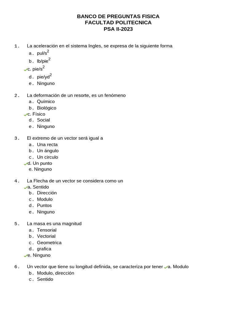 Preguntas de Fisica Poli | PDF | Vector Euclidiano | Fuerza