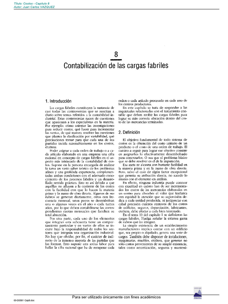 Vazquez Costos 00-D0581 Cap8 | PDF