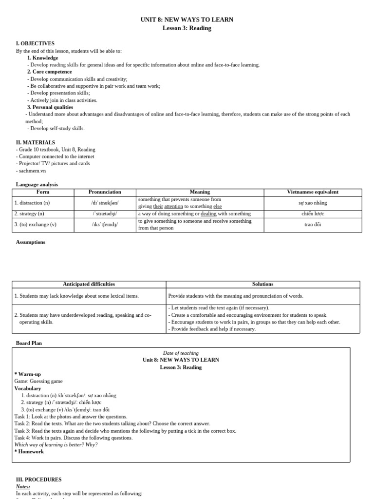 Unit 8 Lesson 3 Reading | PDF | Educational Technology | Learning