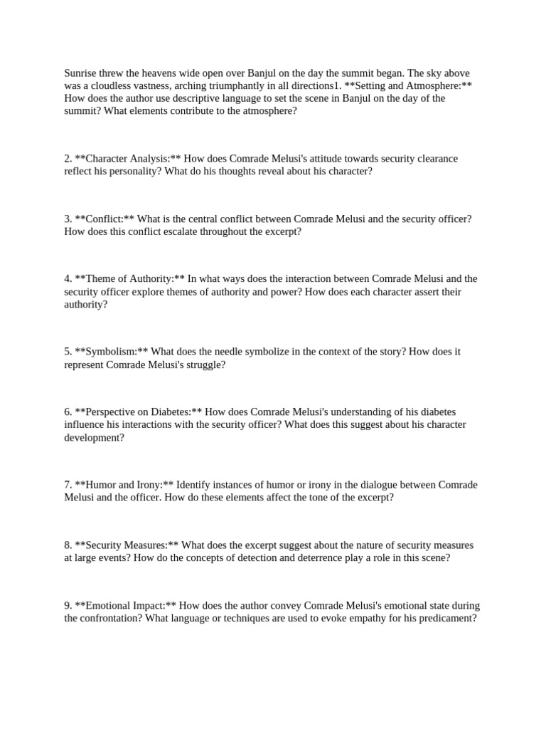 excerpt questions | PDF