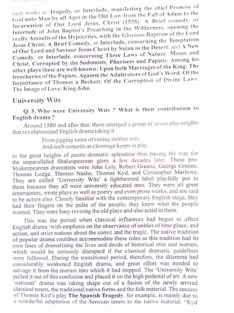 University Wits: Pioneers of Drama | PDF | Jesus | English Drama