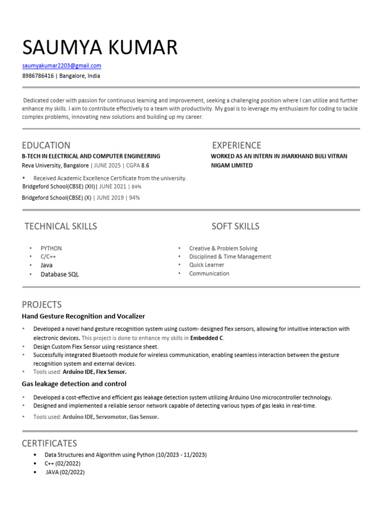 Saumya Resume | PDF