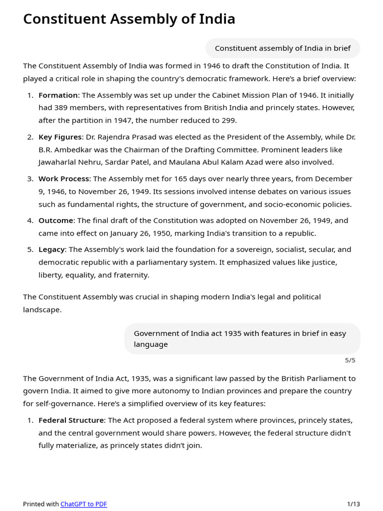Constituent Assembly of India | PDF | State Of Emergency | Ratification