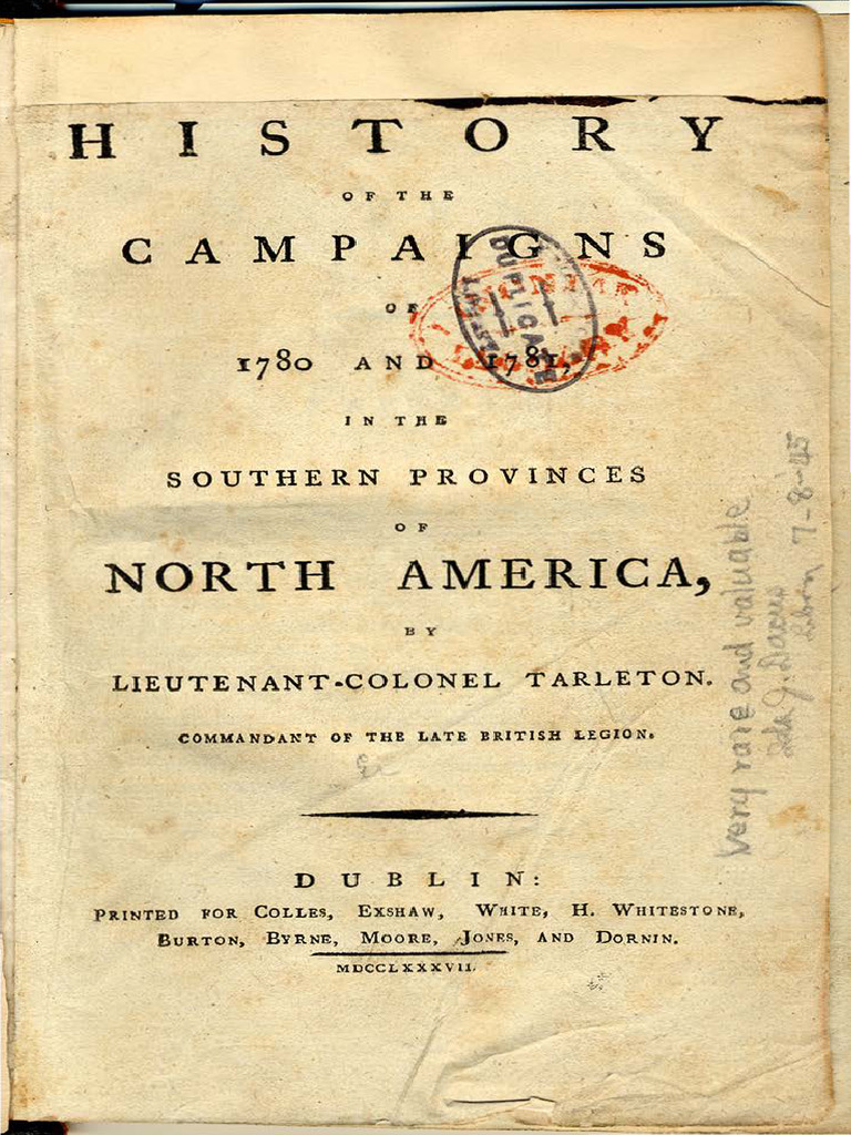 A History of The Campaigns of 1780 and 1781 - Contents | PDF | Charles ...