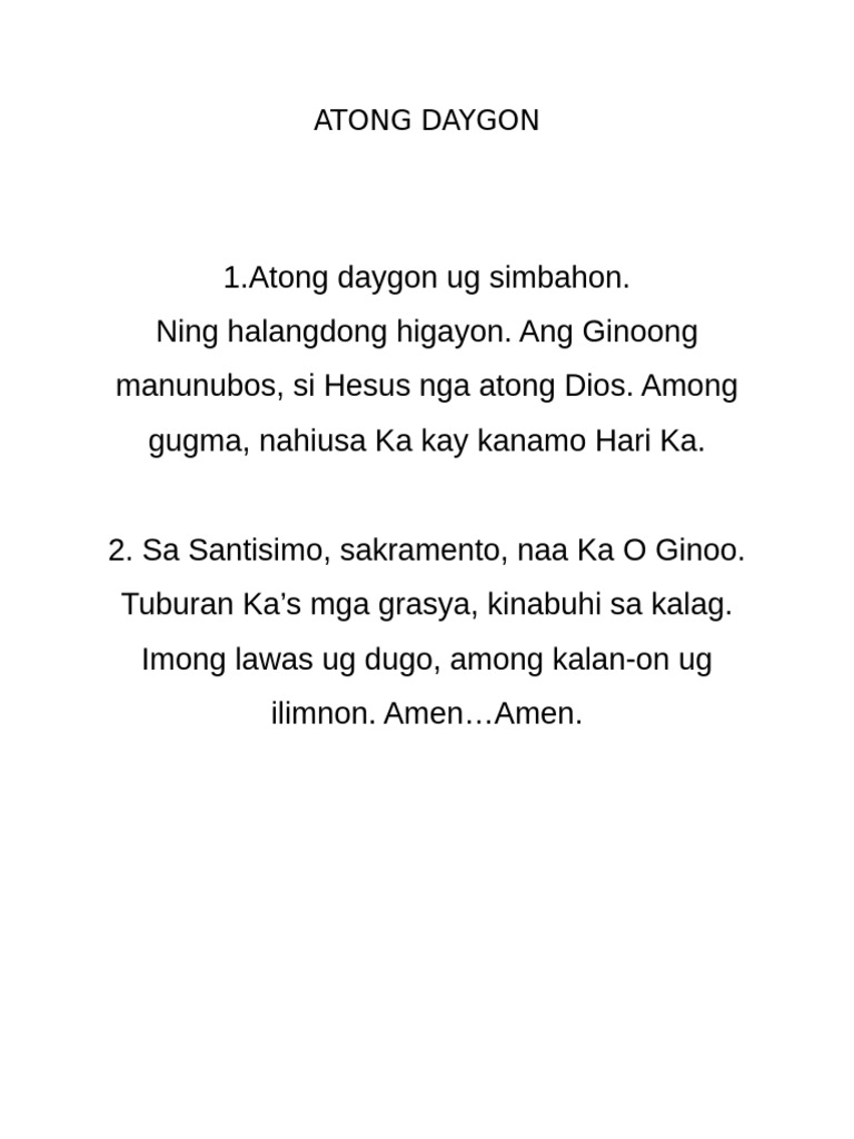 Atong Daygon | PDF