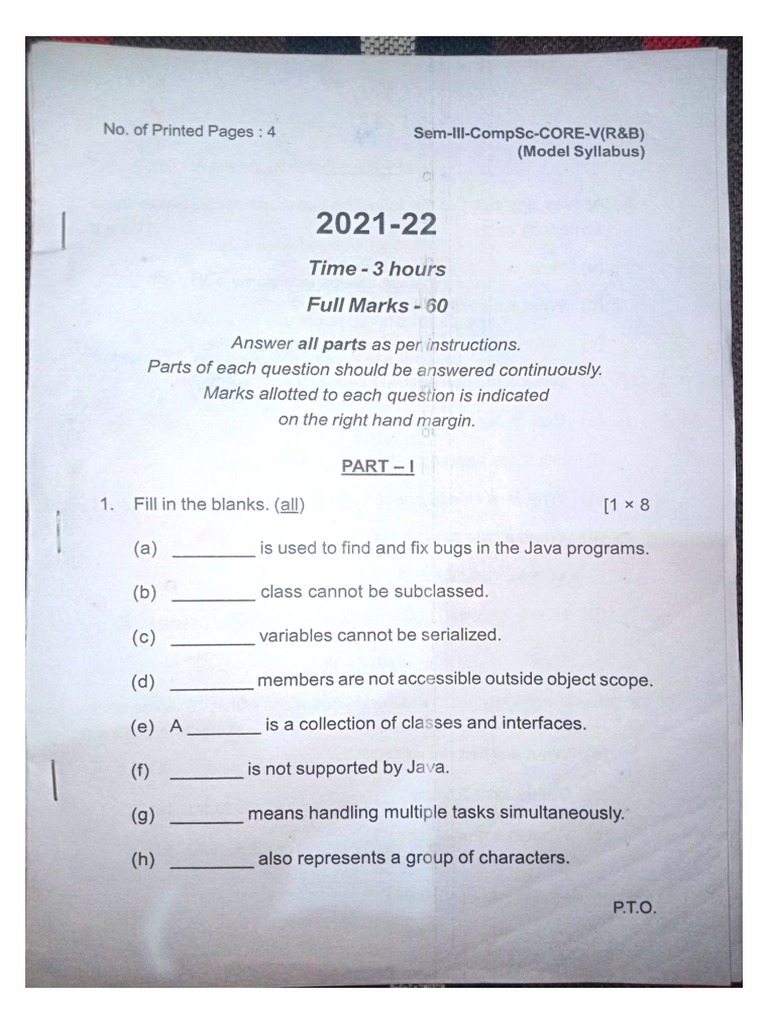3rd End Sem 2022 | PDF