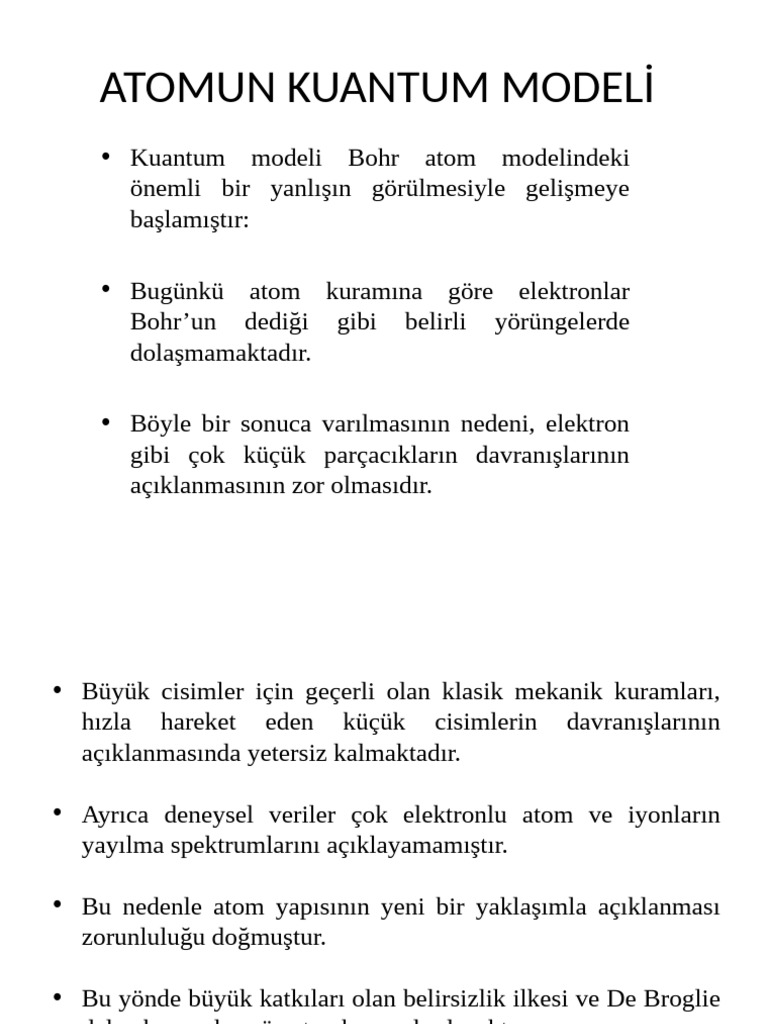 Atomun Kuantum Modeli | PDF