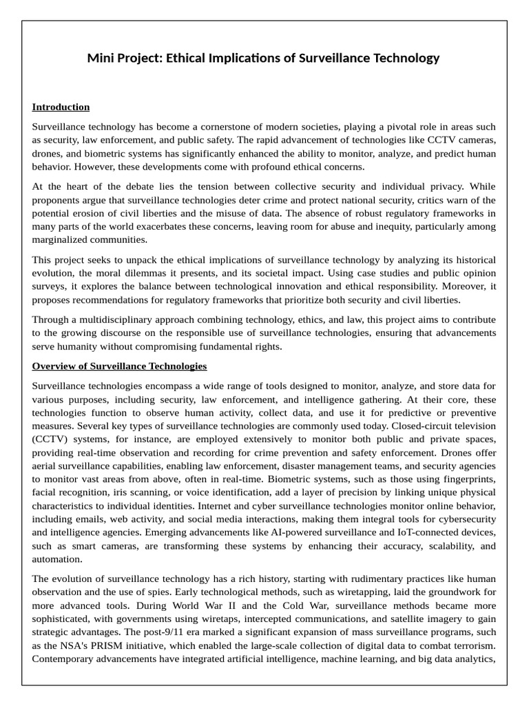 hve Mini Project FINAL | PDF | Surveillance | Computer Security