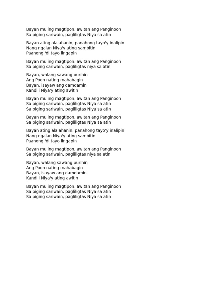 Bayan Muling Magtipon | PDF