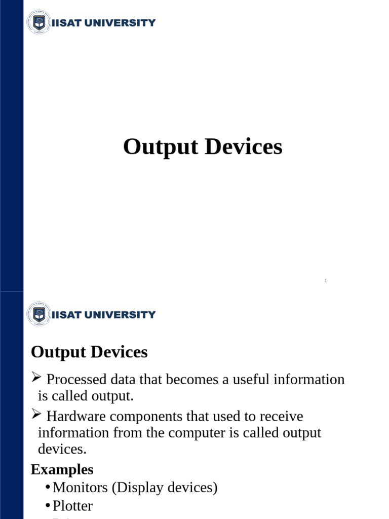 3- Output Devices | PDF | Printer (Computing) | Computer Monitor