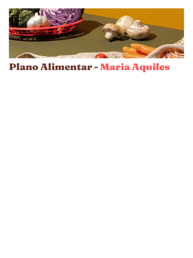 Plano Alimentar Semanal de Maria Aquiles | PDF | Culinária ...