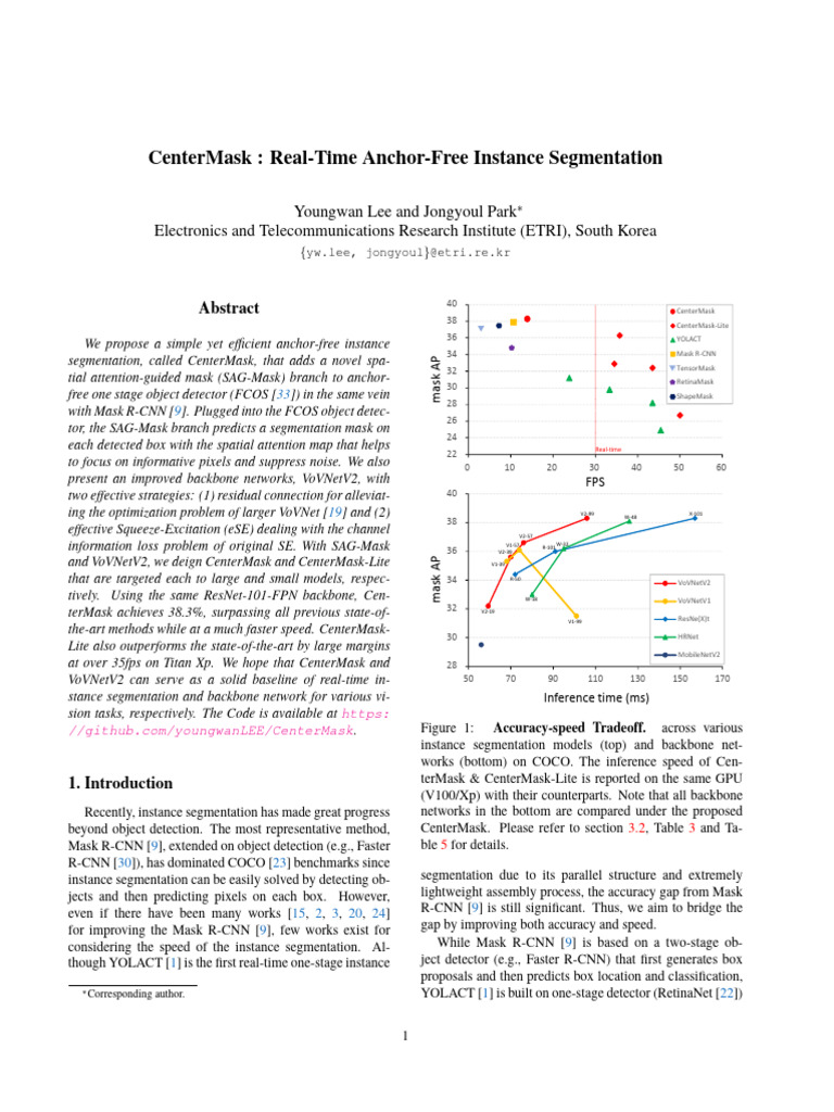 CenterMask | PDF | Image Segmentation | Applied Mathematics
