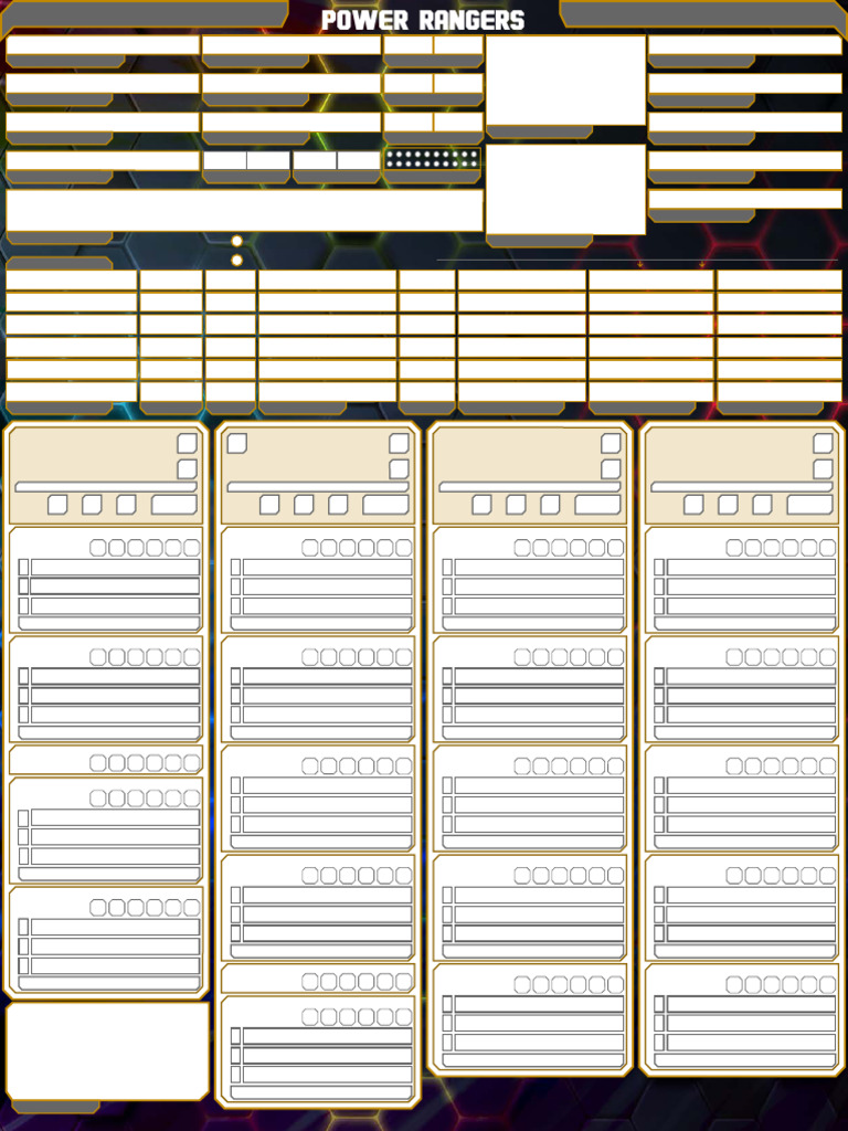Power Rangers Character Sheet | PDF