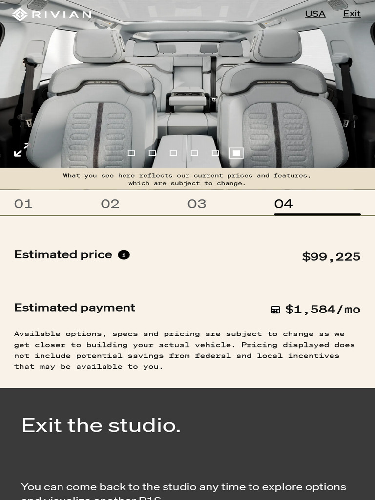 R1S Pricing and Payment Estimates | PDF