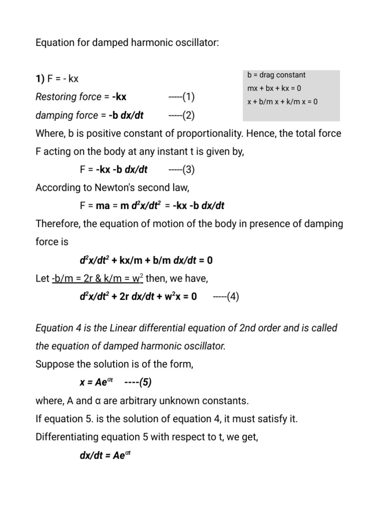 damped_oscillations | PDF | Damping | Oscillation