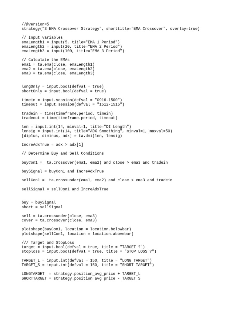 EMA Crossover Strategy | PDF