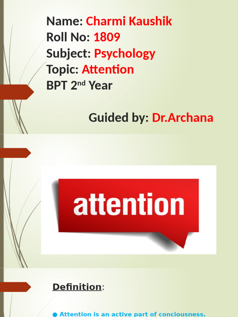 Attention Pdf Attention Deficit Hyperactivity Disorder Attention