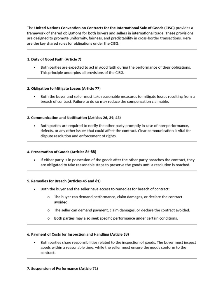 The United Nations Convention on Contracts for the International Sale ...