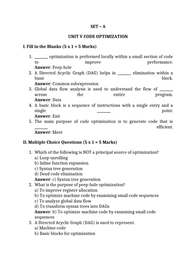 UNIT V | PDF | Program Optimization | Control Flow