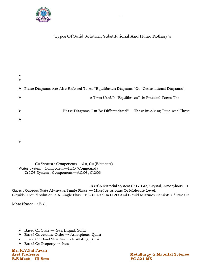 Mms Unit 3 - Notes Kvsp | PDF | Steel | Phase (Matter) Mms Unit 3 - Notes Kvsp | PDF | Steel | Phase (Matter)
