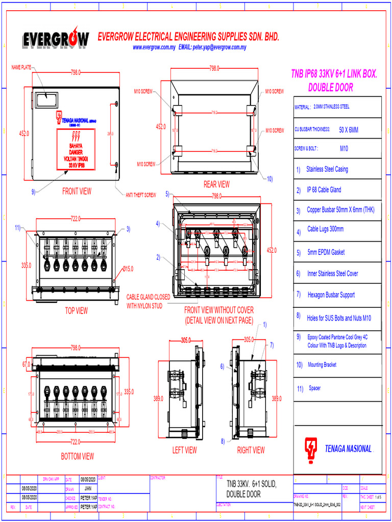TNB Link Box 33KV - Page 1-5 | PDF | Screw
