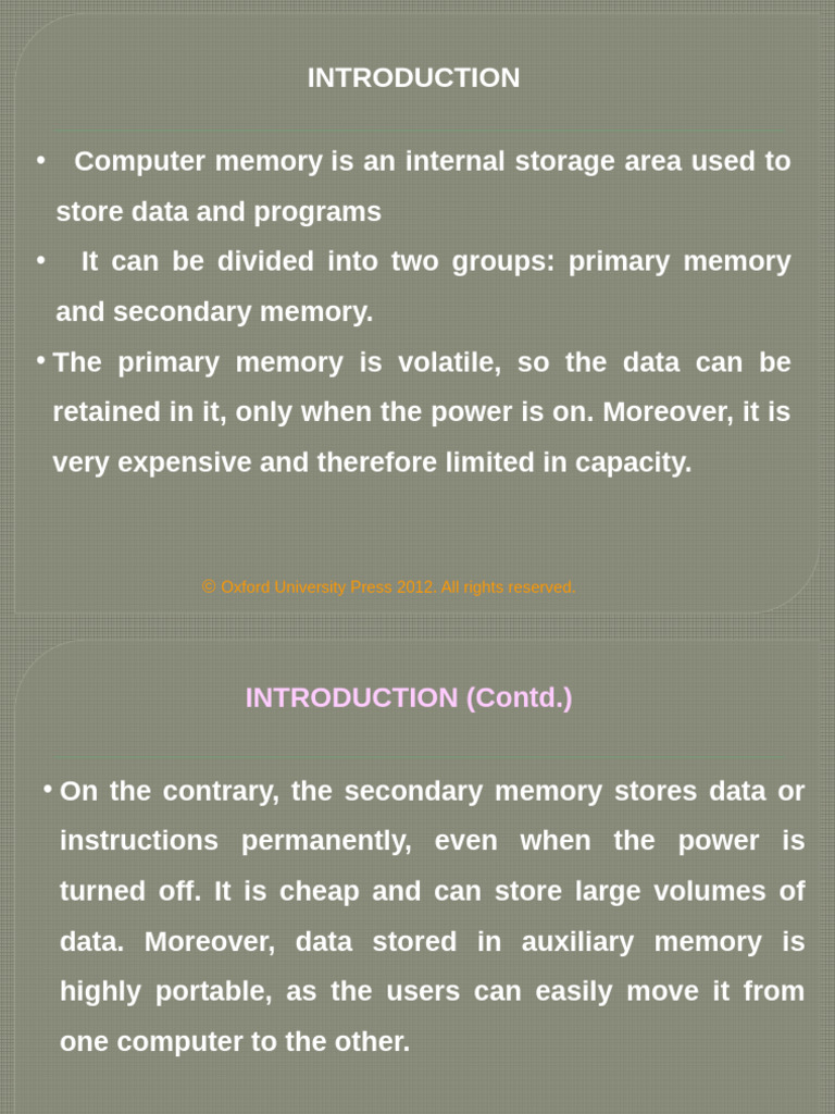 3 Memory of Comp | PDF | Read Only Memory | Computer Data Storage