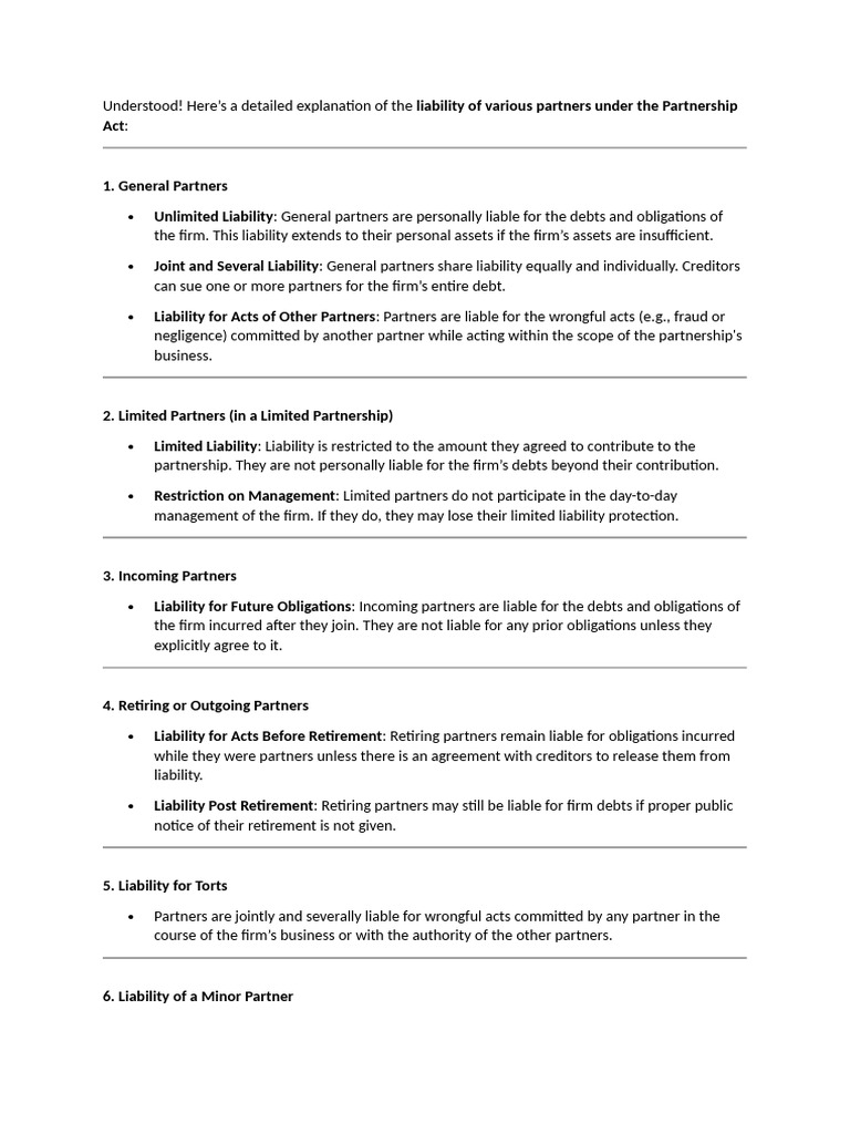 Partnership Liability Explained | PDF | Legal Liability | Partnership