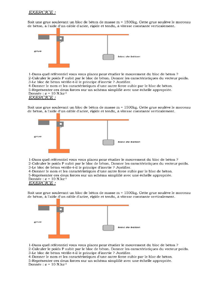 Principe D'inertie Exercice D'application | PDF