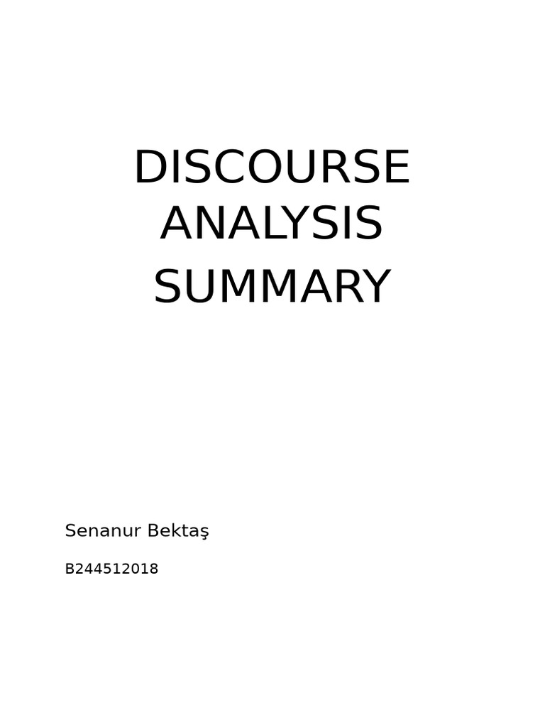summary discourse analysis | PDF | Schema (Psychology) | Cognitive Science summary discourse analysis | PDF | Schema (Psychology) | Cognitive Science