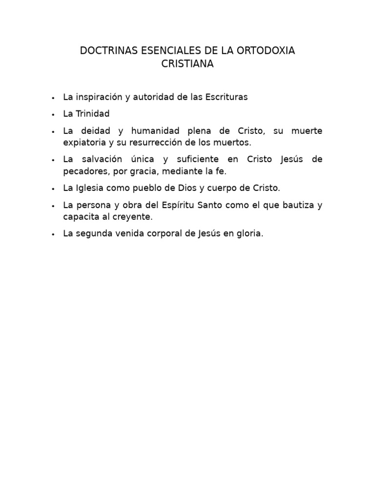 Doctrinas Esenciales de La Ortodoxia Cristiana | PDF