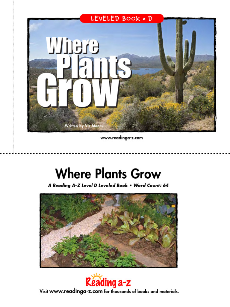 Where Plants Grow: A Level D Guide | PDF | Plants