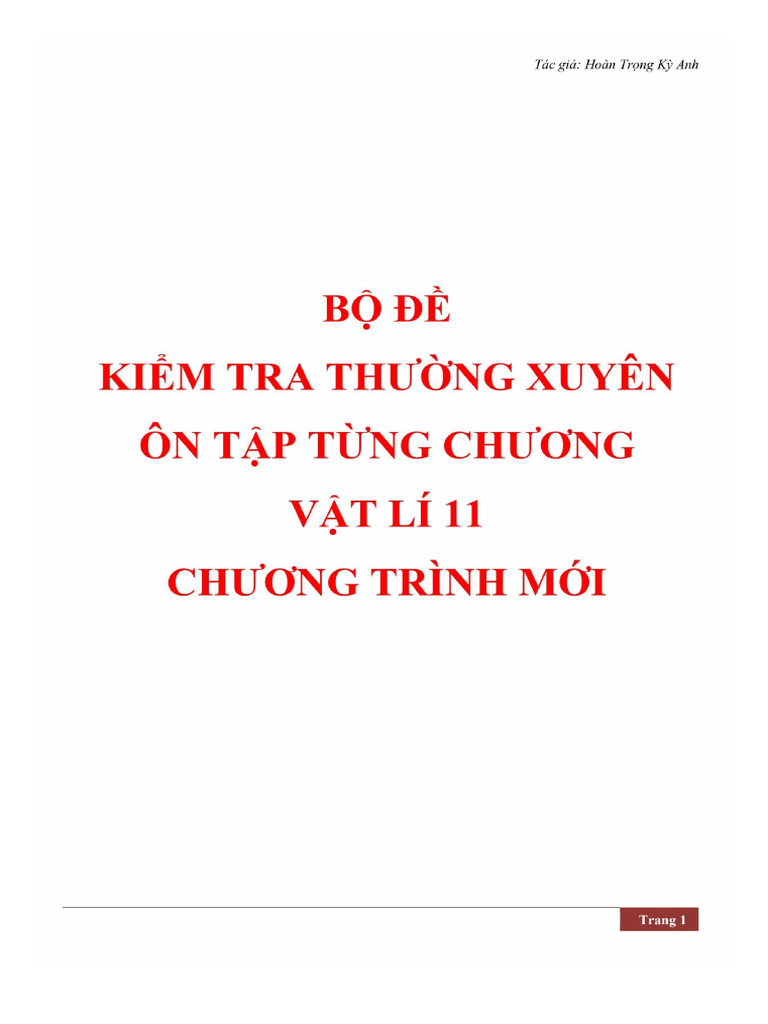Bo de Kiem Tra On Tap Tung Chuong | PDF