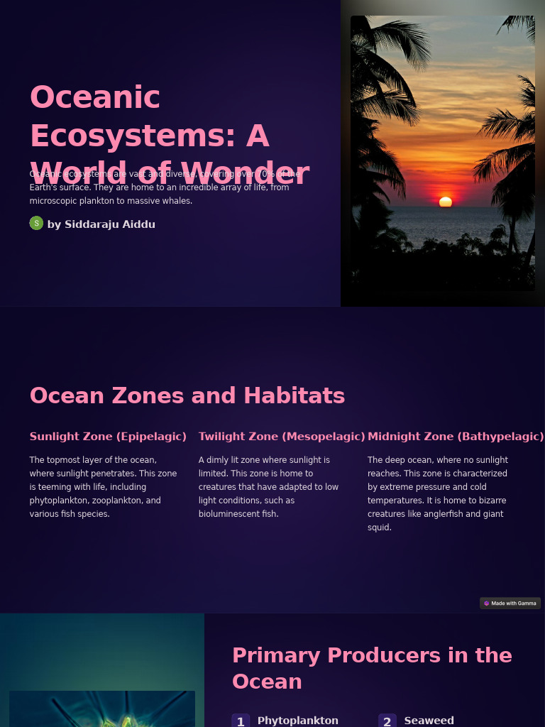 Oceanic Ecosystems a World of Wonder (1) | PDF | Oceans | Ecosystem